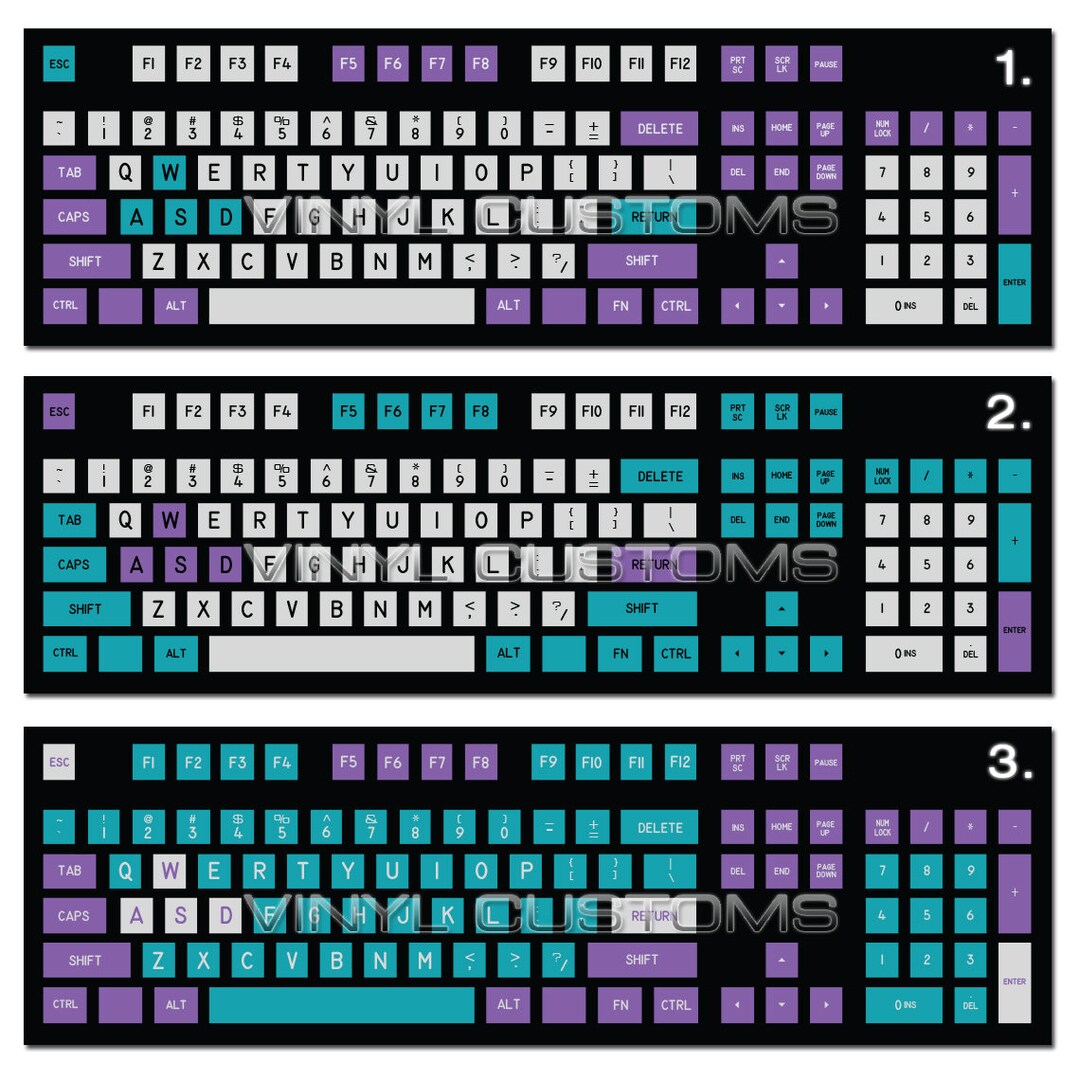 Mechanical Keyboard Vinyl Decal Kit Cherry MX Keycaps PC Vinyl Decals ...