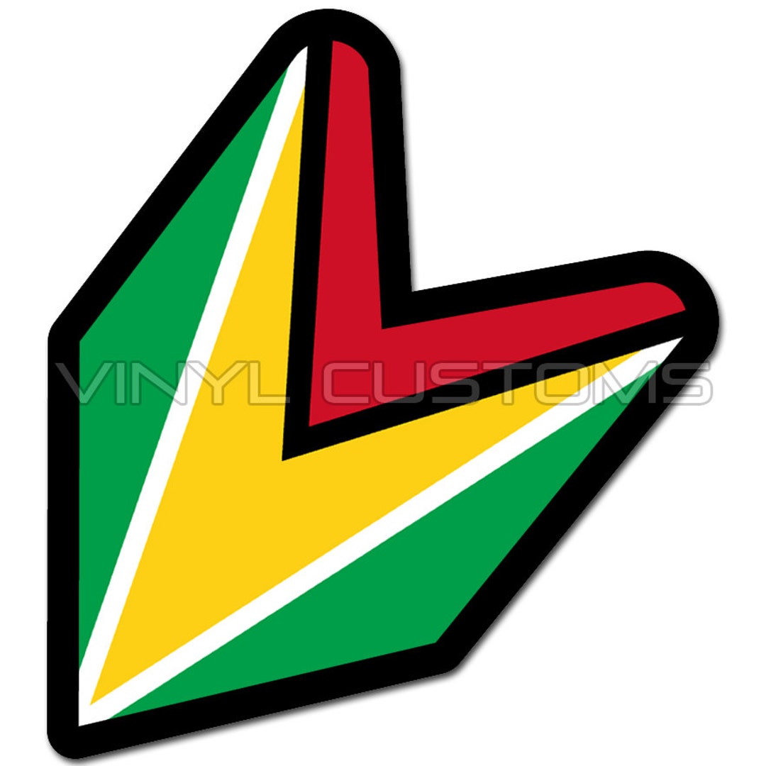 Guyana Flag Wakaba Leaf Decal Sticker JDM - Etsy