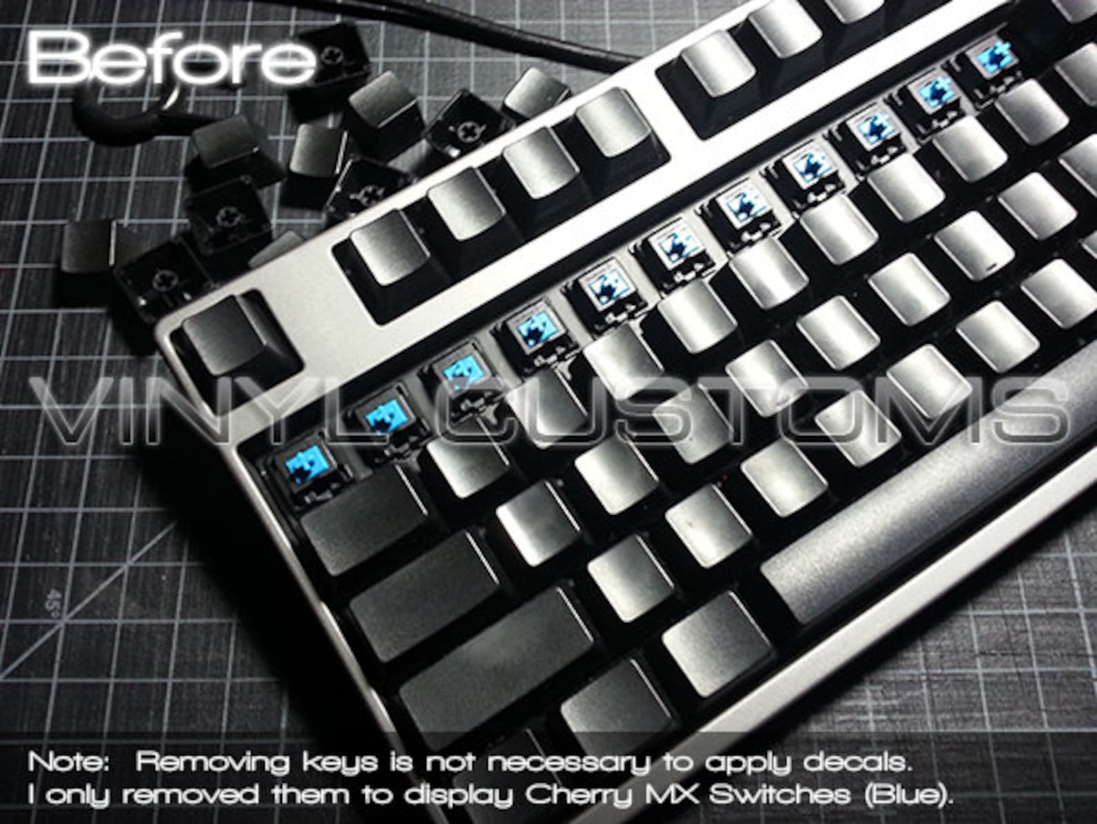 Mechanical Keyboard Vinyl Decal Kit Cherry MX Keycaps PC Vinyl Decals ...