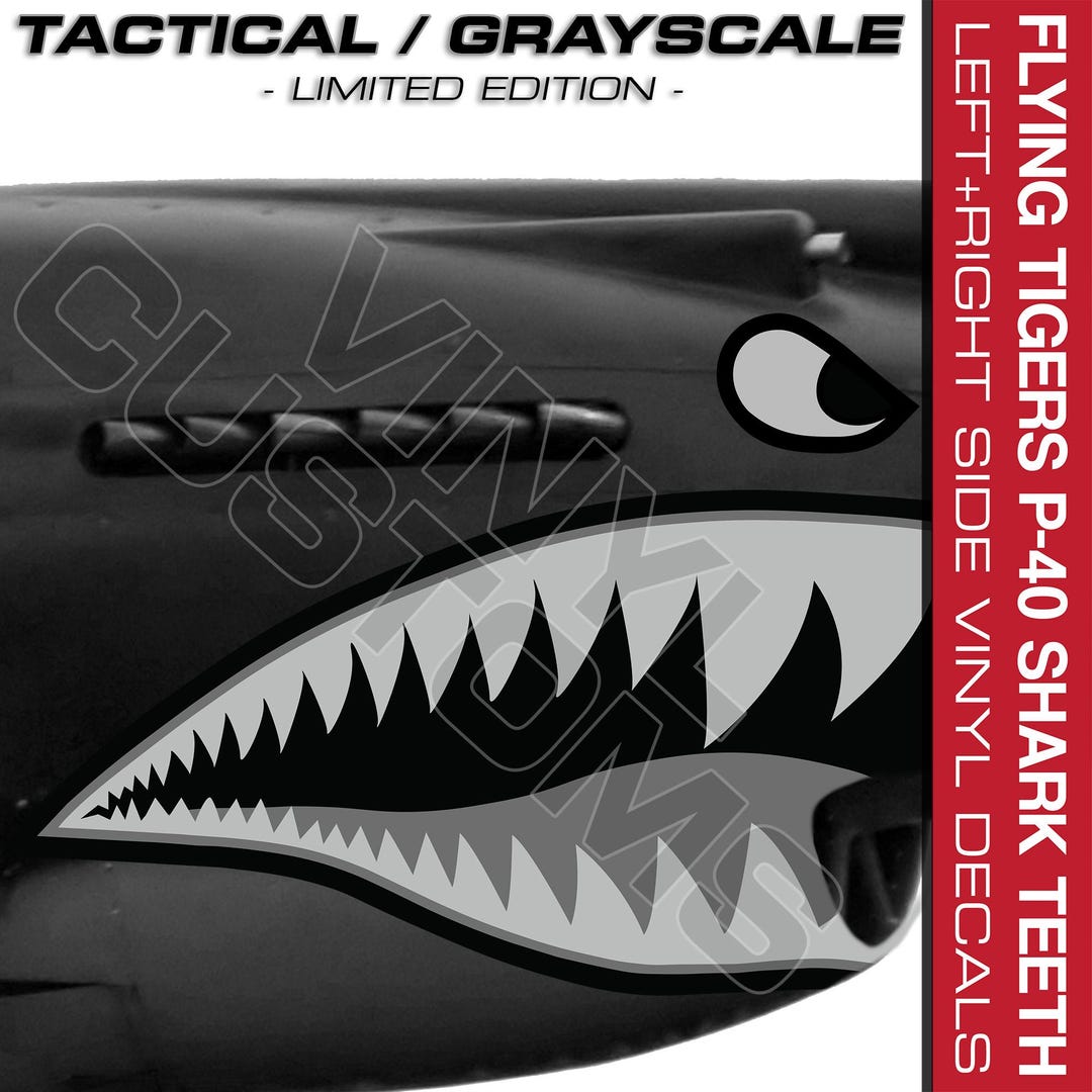 Flying Tigers Shark Mouth Shark Teeth Vinyl Decal Sticker - Etsy
