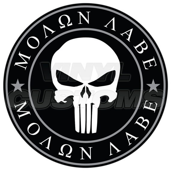 Molon Labe Punisher Dont Tread on Me Hard Hat Toolbox Vinyl Decal Sticker Etsy