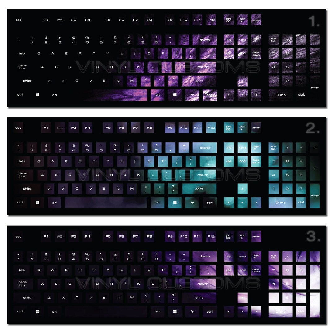 Mechanical Keyboard Vinyl Decal Kit Cherry MX Keycaps PC Vinyl Decals ...