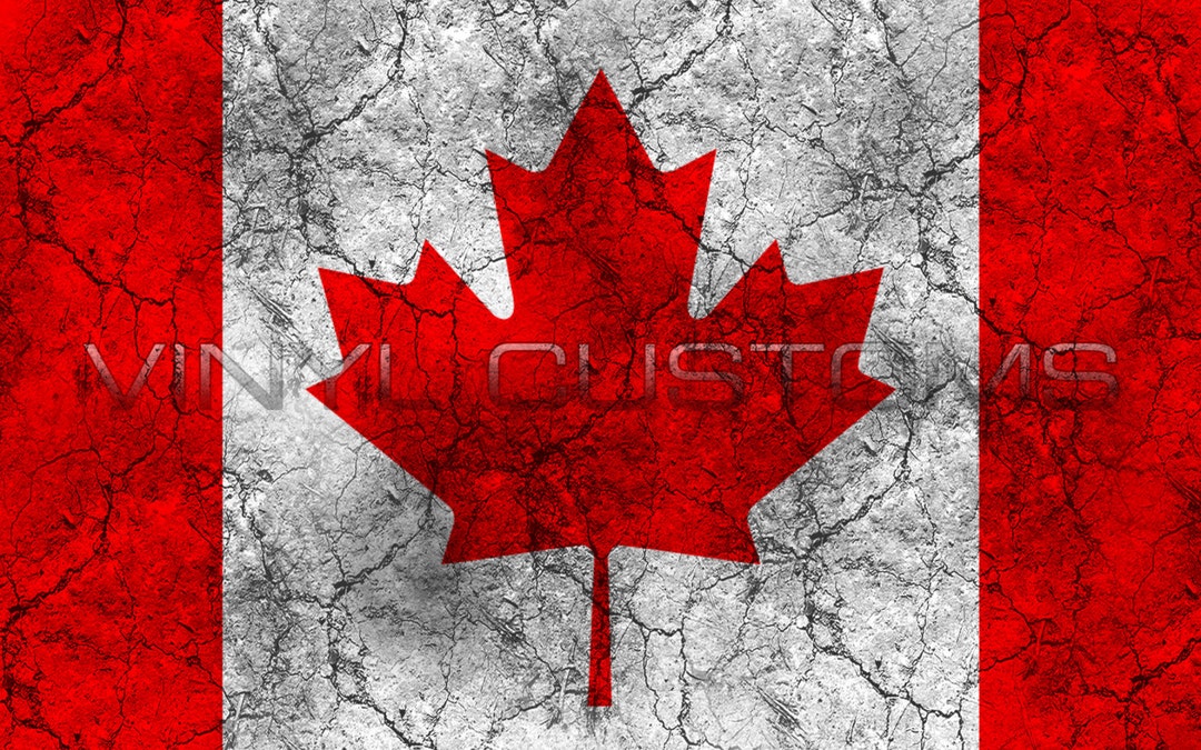Canada Flag Worn Distressed Vintage Vinyl Decal Sticker - Etsy