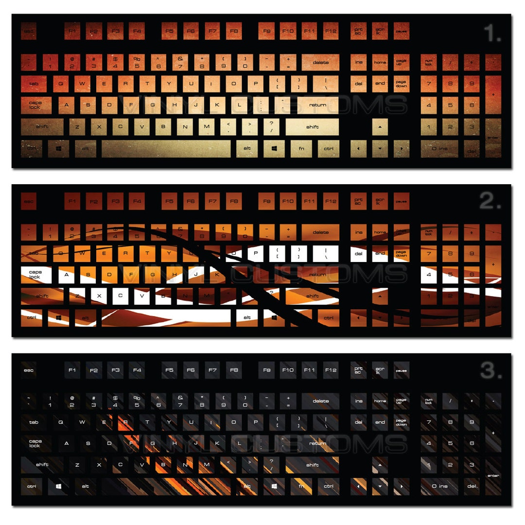 Mechanical Keyboard Vinyl Decal Kit Cherry MX Keycaps PC Vinyl Decals ...