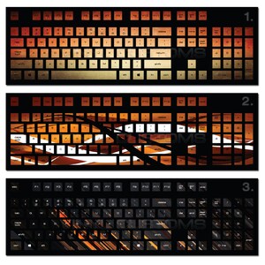 Mechanical Keyboard Vinyl Decal Kit Cherry MX Keycaps PC Vinyl Decals ...