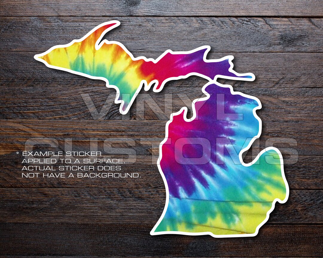 Michigan Tie Dye Vinyl Decal Sticker A02 - Etsy