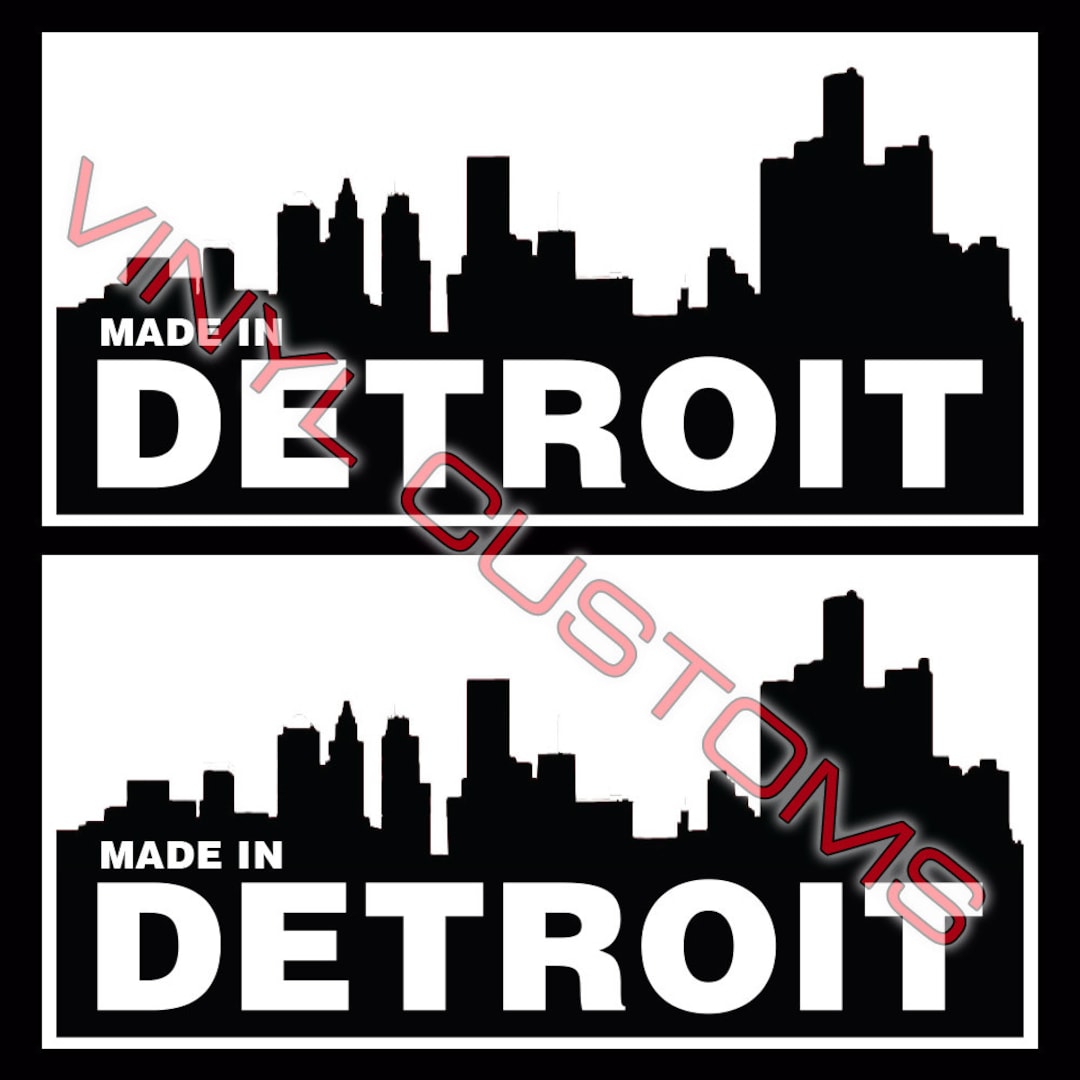 5" Made in Detroit Hustles Harder Vinyl Decal Sticker - 2 QTY - Etsy