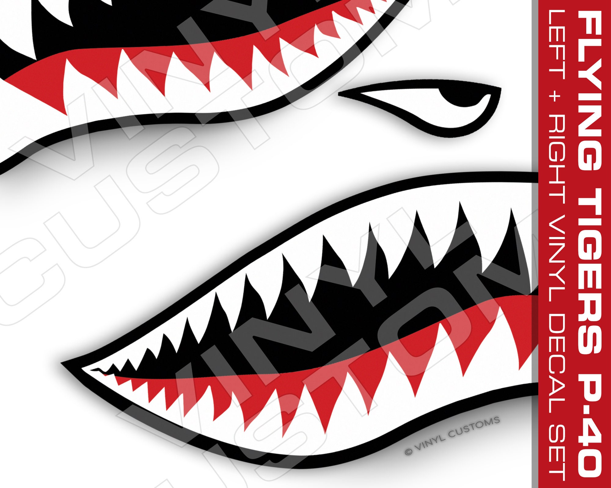 Flying Tigers Vinyl Decal Sticker Shark Teeth Hobby - Etsy