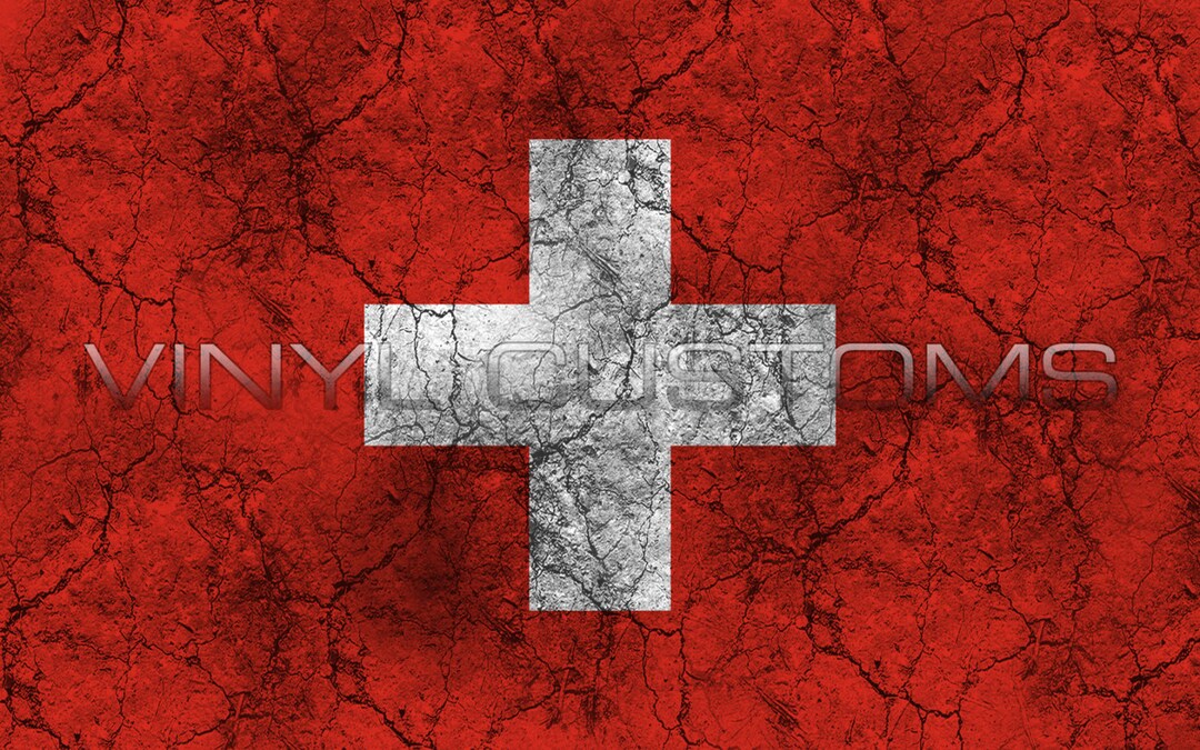 Swiss Flag Worn Distressed Vintage Vinyl Decal Sticker - Etsy