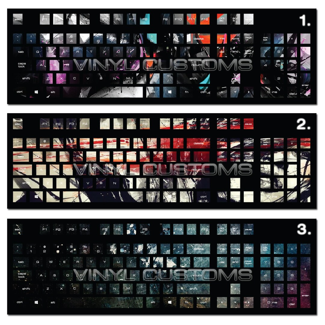 Mechanical Keyboard Vinyl Decal Kit Cherry MX Keycaps PC Vinyl Decals ...