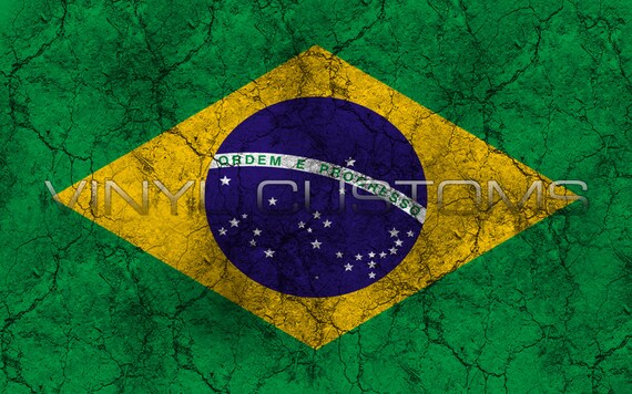 Brazil Flag Worn Distressed Vintage Vinyl Decal Sticker - Etsy
