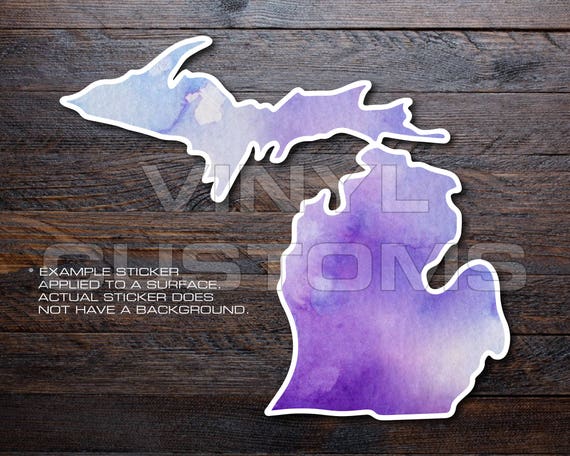 Michigan Watercolor Vinyl Decal Sticker A10 | Etsy