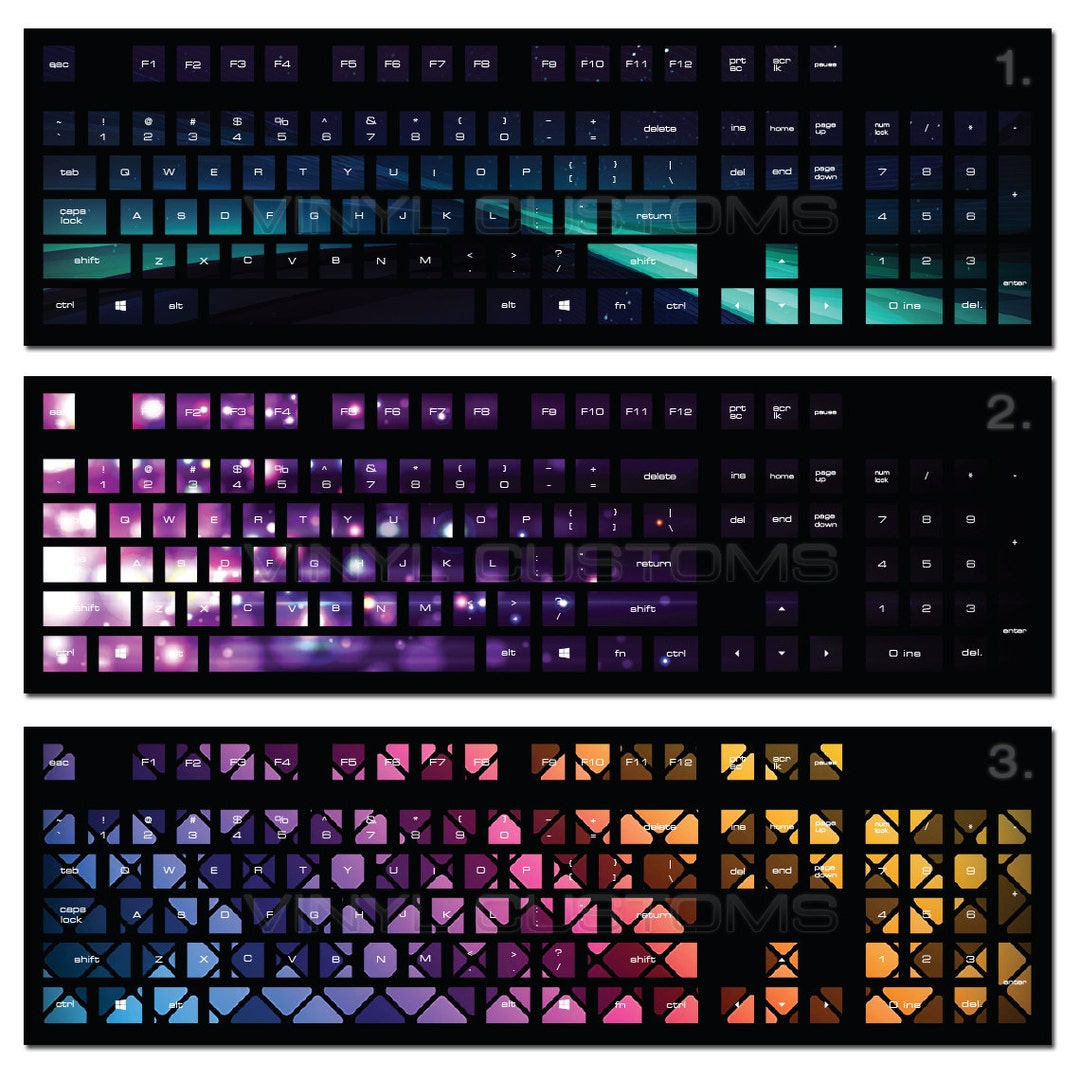Mechanical Keyboard Vinyl Decal Kit Cherry MX Keycaps PC Vinyl Decals ...