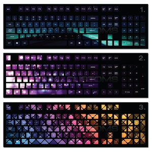 Mechanical Keyboard Vinyl Decal Kit Cherry MX Keycaps PC Vinyl Decals ...