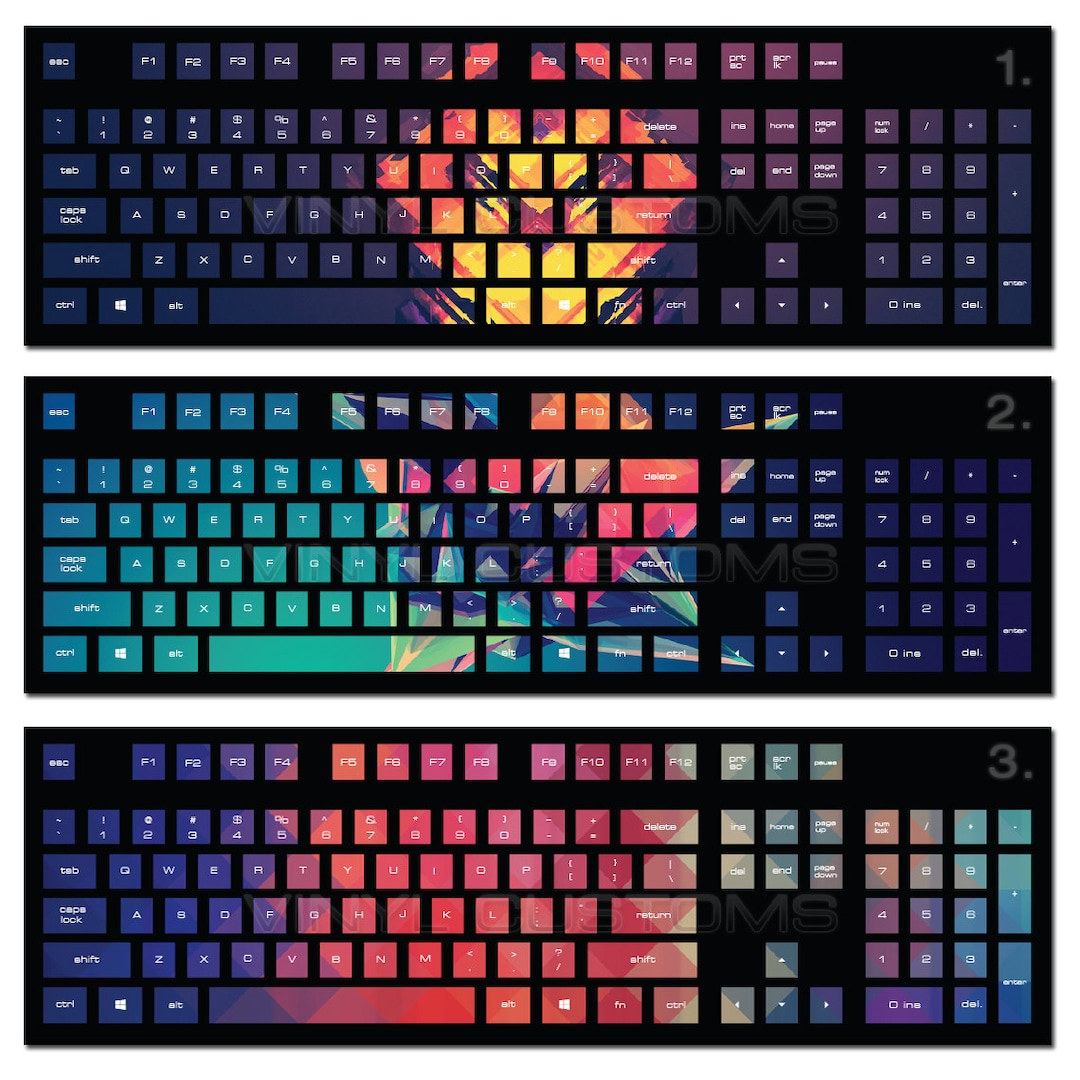 Mechanical Keyboard Vinyl Decal Kit Cherry MX Keycaps PC Vinyl Decals ...