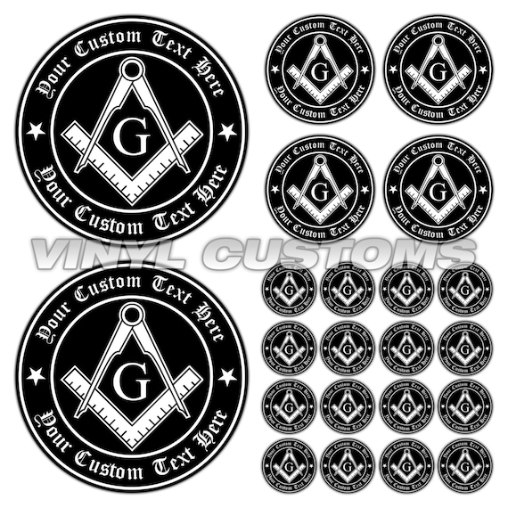 Masonic Vinyl Decal Sticker Freemason Emblems Set | Etsy