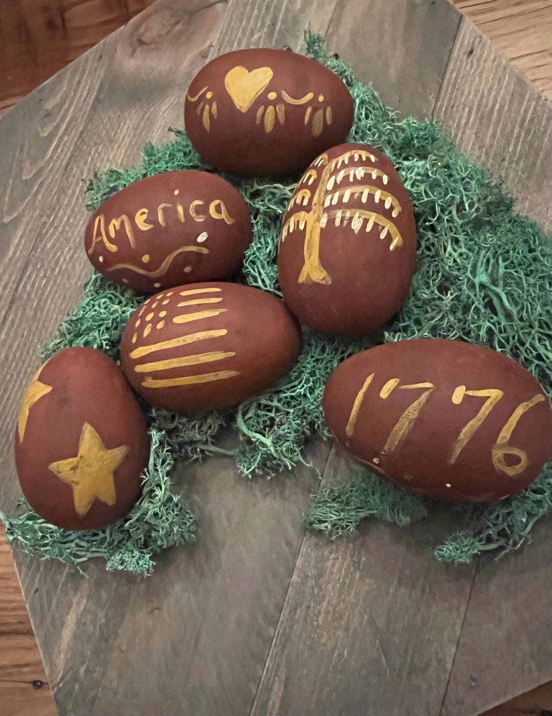 Rustic Eggs Redware Look Style ! Americana Set of 6! Folk Art ...