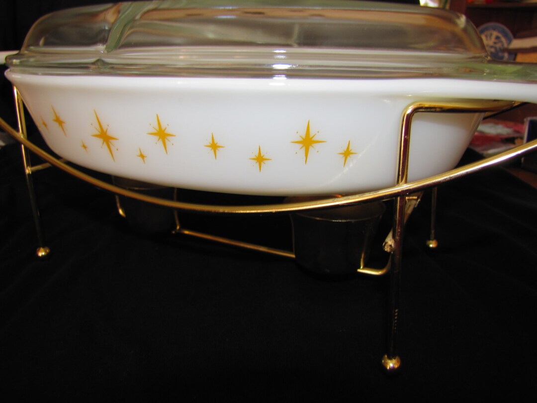 Vintage Hostess, Fabulous 1950's Pyrex Serving Covered Dish With Tea ...