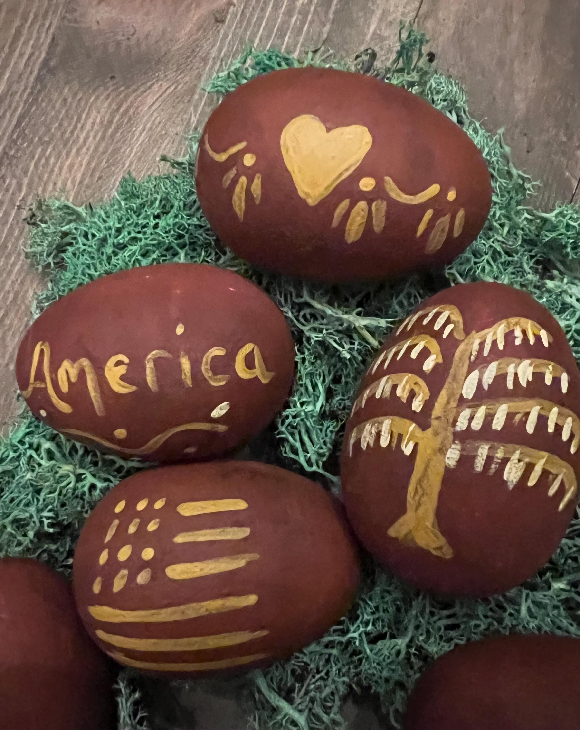 Rustic Eggs Redware Look Style ! Americana Set of 6! Folk Art ...