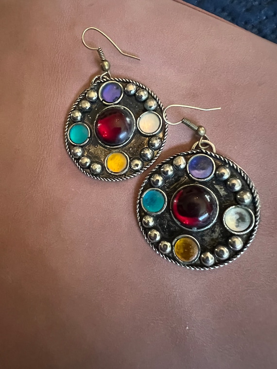 Gypsy earrings vintage silver - Gem