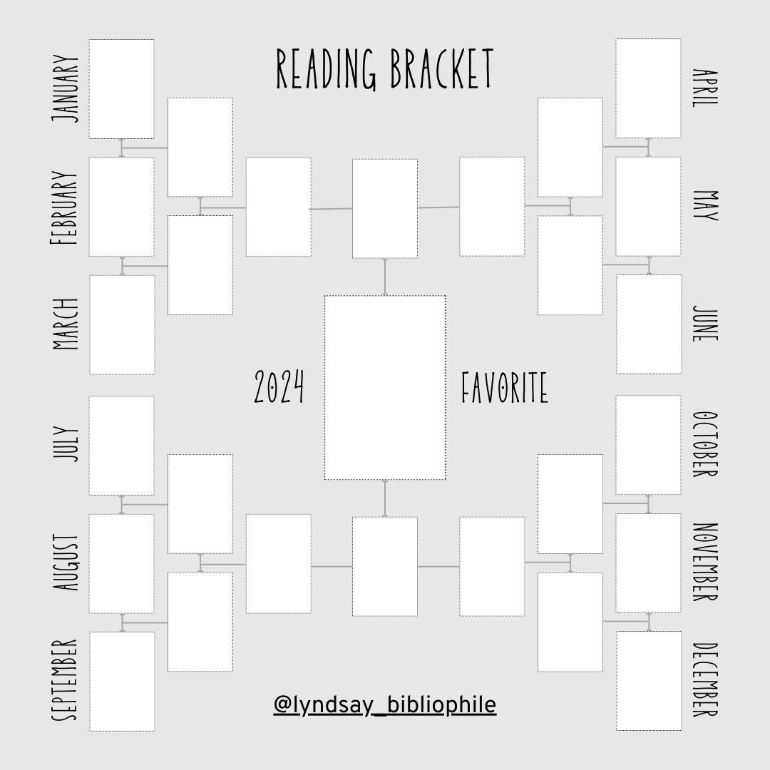 Monthly Reading Bracket Template 1 - Etsy