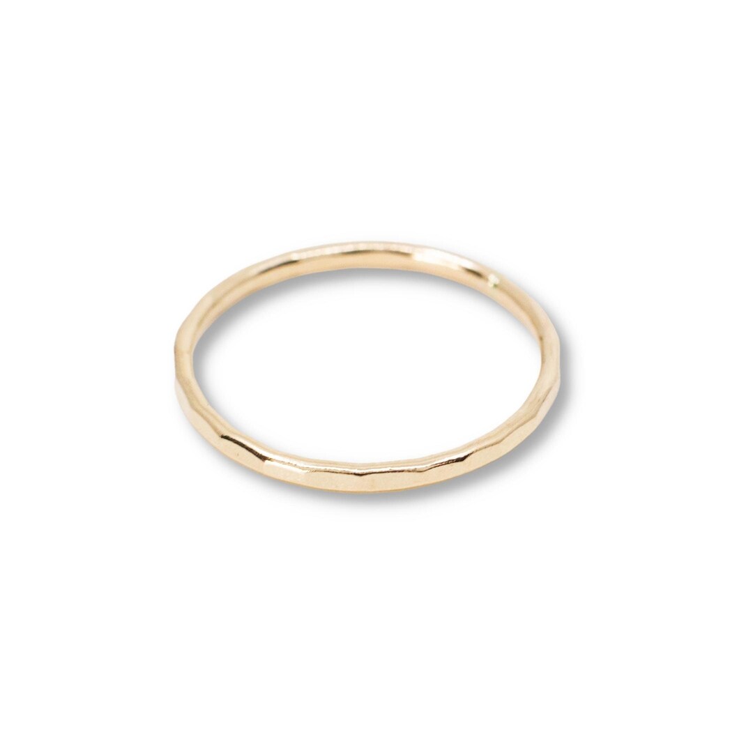 14k Solid Gold Callie Ring, Skinny Ring, Stackable Rings, Stacking Ring ...