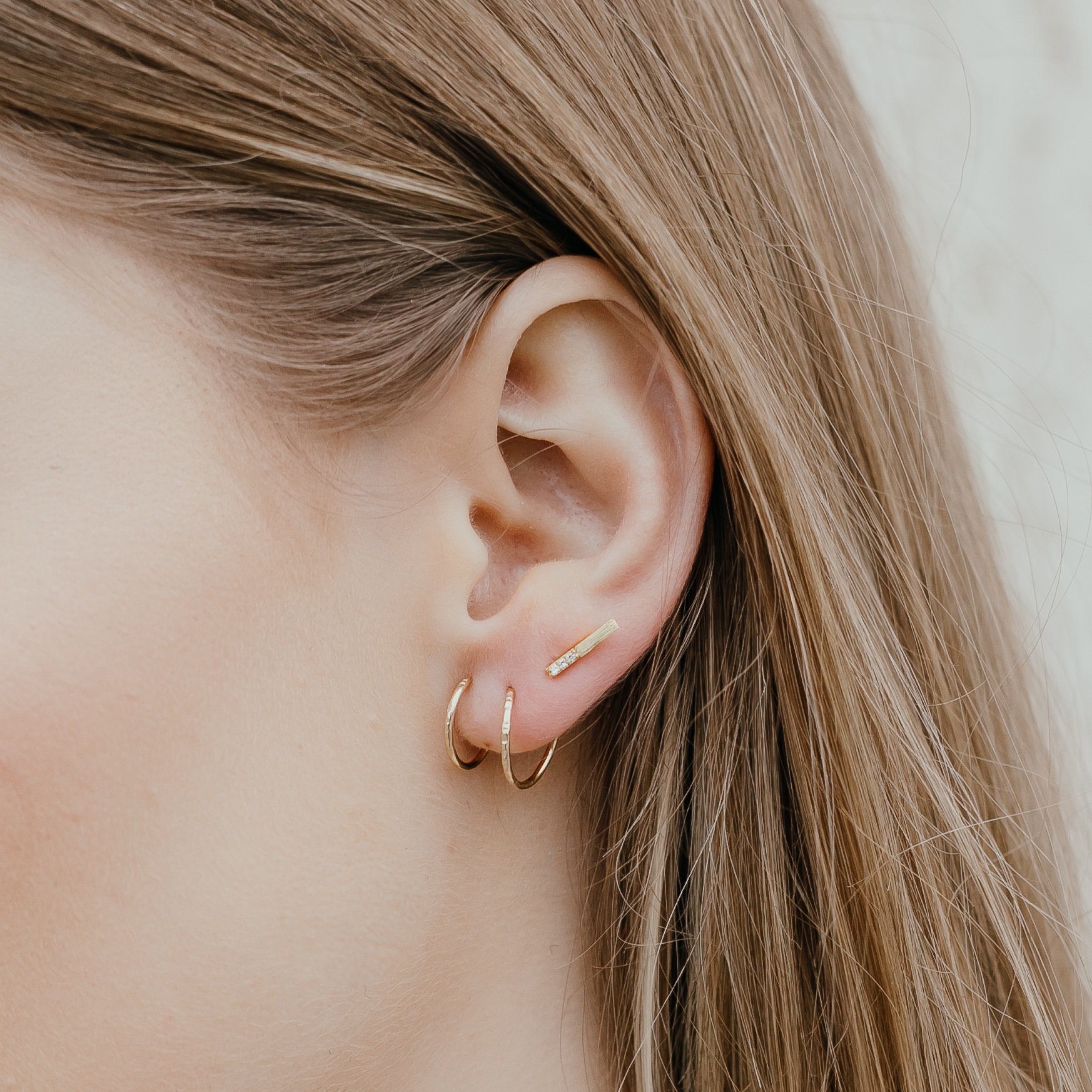 Triple Forward Helix Piercing Hoops