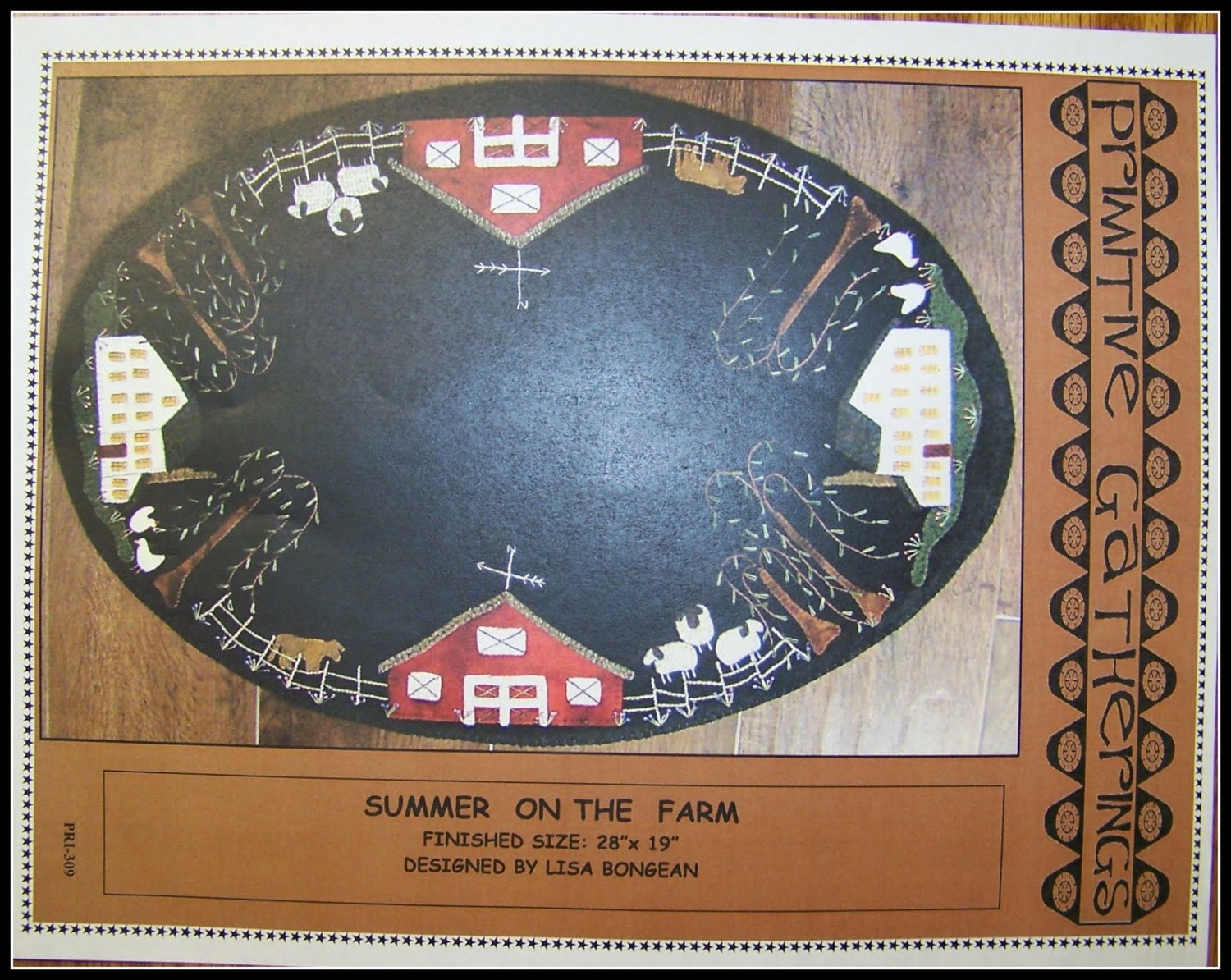 Pattern: Summer on the Farm Table Mat by Primitive Gatherings - Etsy