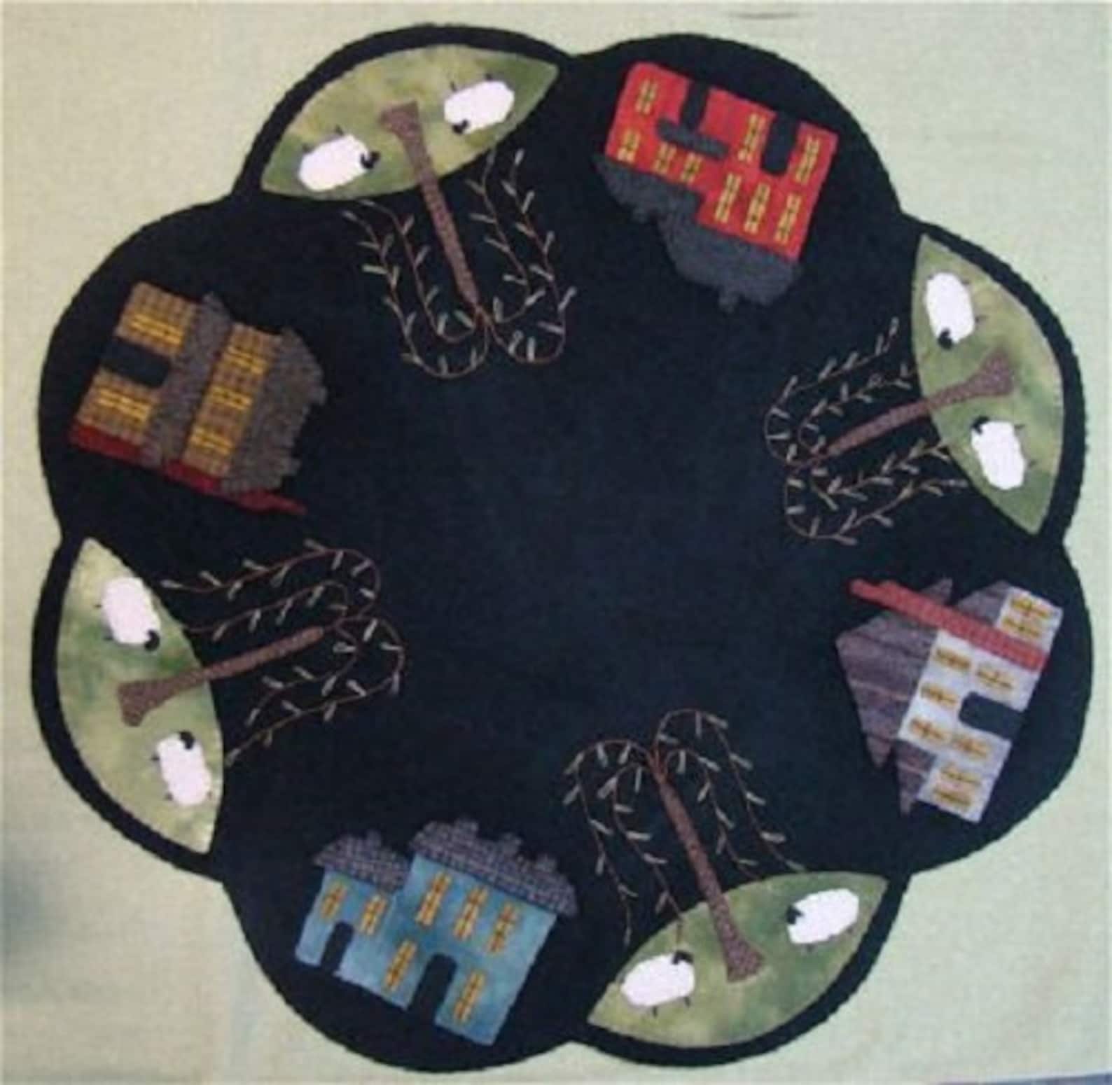 Wool Kit and Pattern: saltbox Wool Table Mat by - Etsy