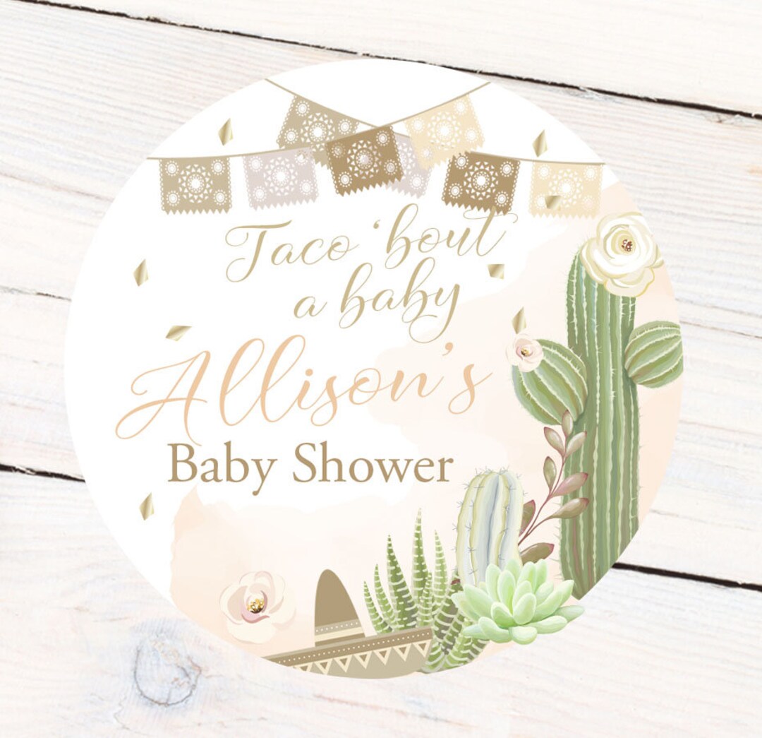 Baby Shower Labels | Personalized Sticker | Personalized Labels | Taco ...