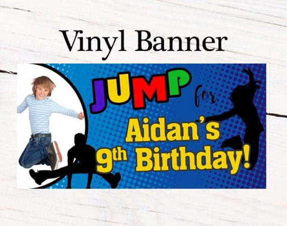 Jump Birthday Party Personalized Banner Trampoline Birthday | Etsy