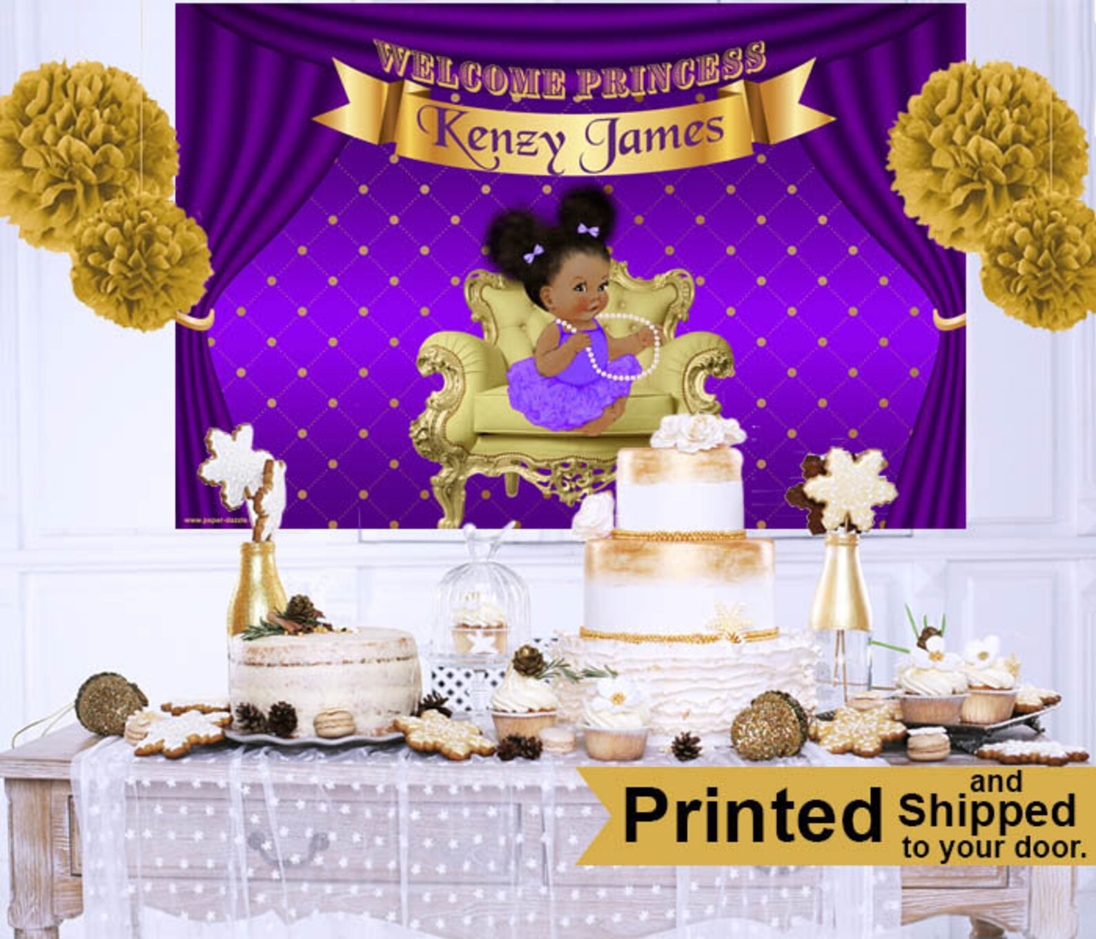 Baby Princess Cake Table Backdrop Baby Shower Photo Backdrop | Etsy