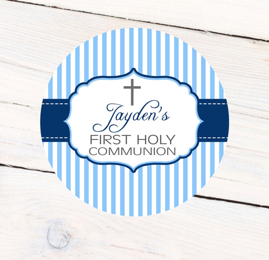 My First Holy Communion Labels, First Communion Favor Labels, Religious ...