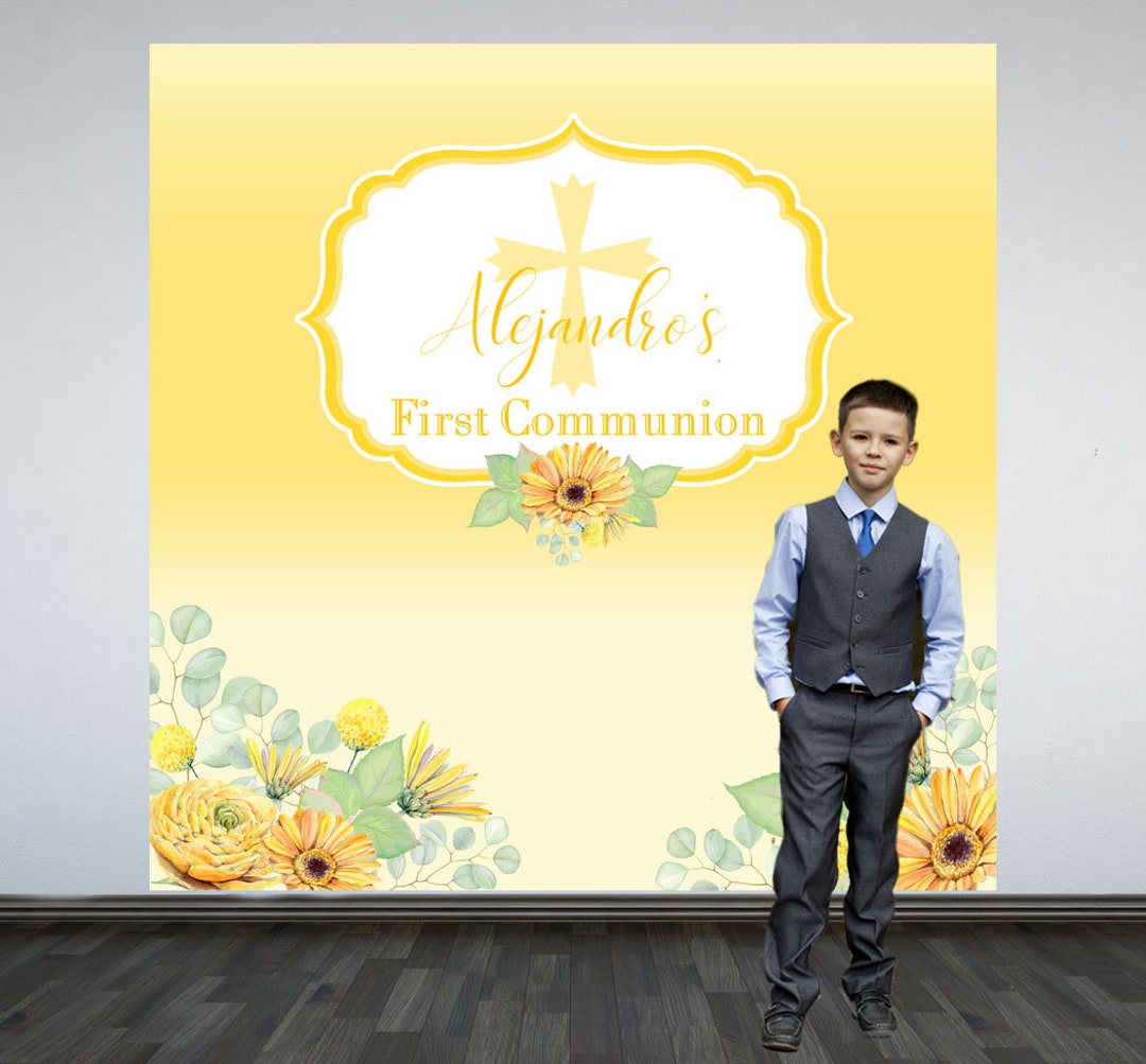 First Communion Photo Backdrop, Baptism Photo Booth Backdrop, First ...