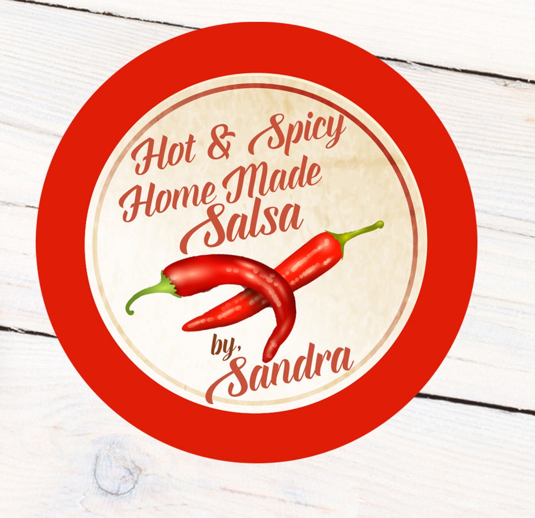 Personalized Stickers Home Made Salsa | Salsa Personalized Labels ...