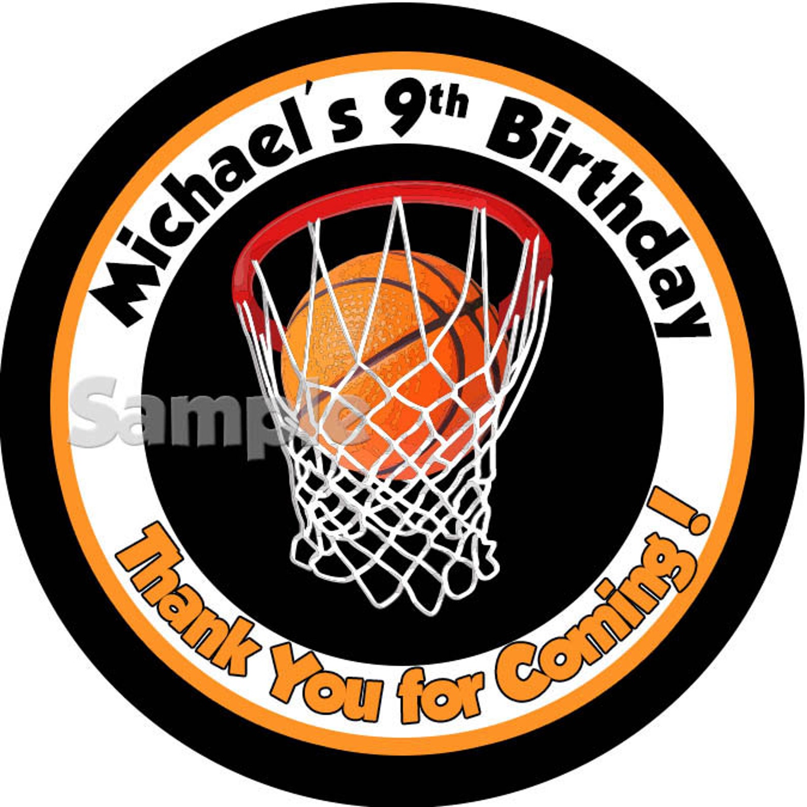 Basketball Personalized Stickers Basket Ball Birthday - Etsy