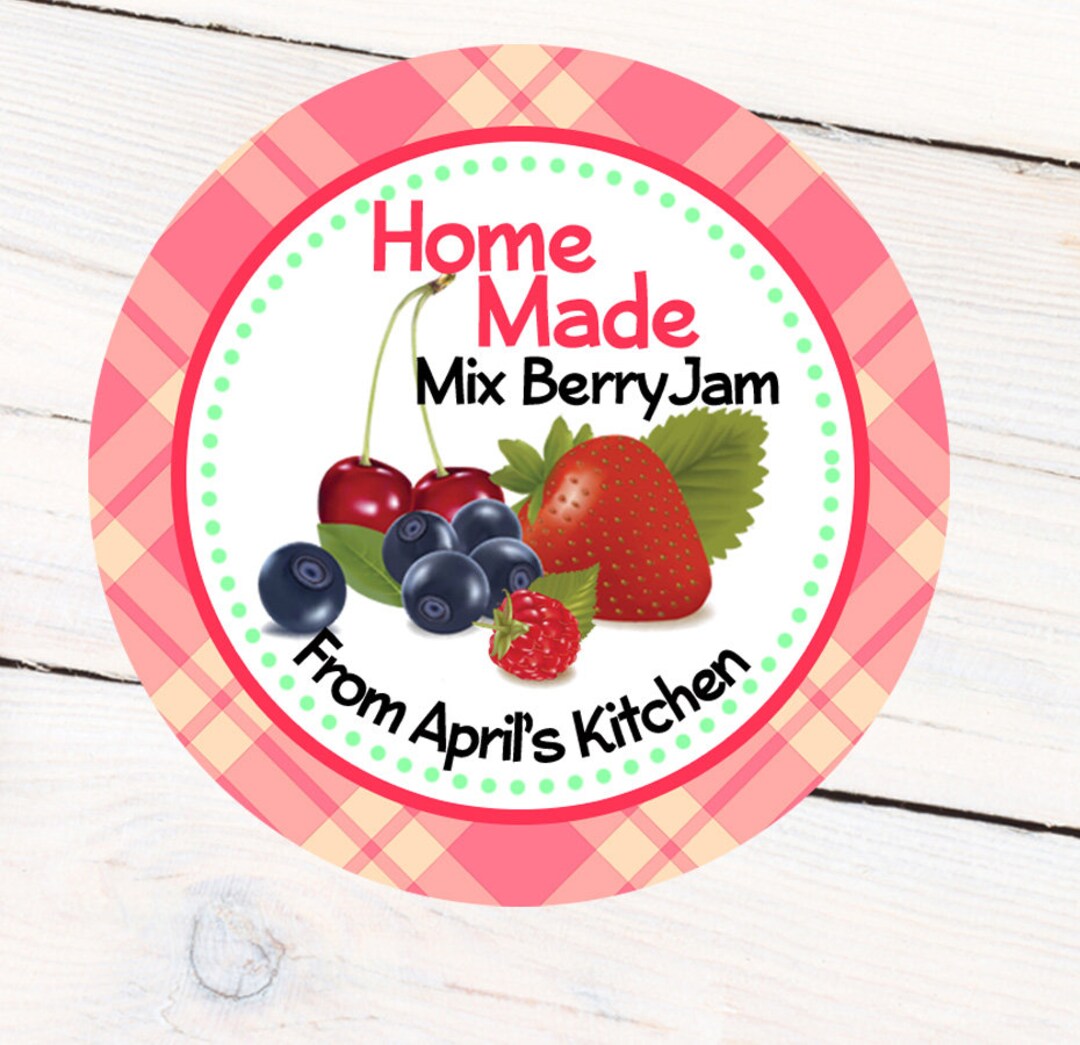 Mix Berry Jam Labels | Personalized Home Made Stickers | Home Made ...