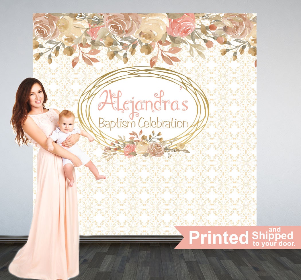 Baptism Photo Backdrop Ivory Photo Booth Backdrop First Holy | Etsy