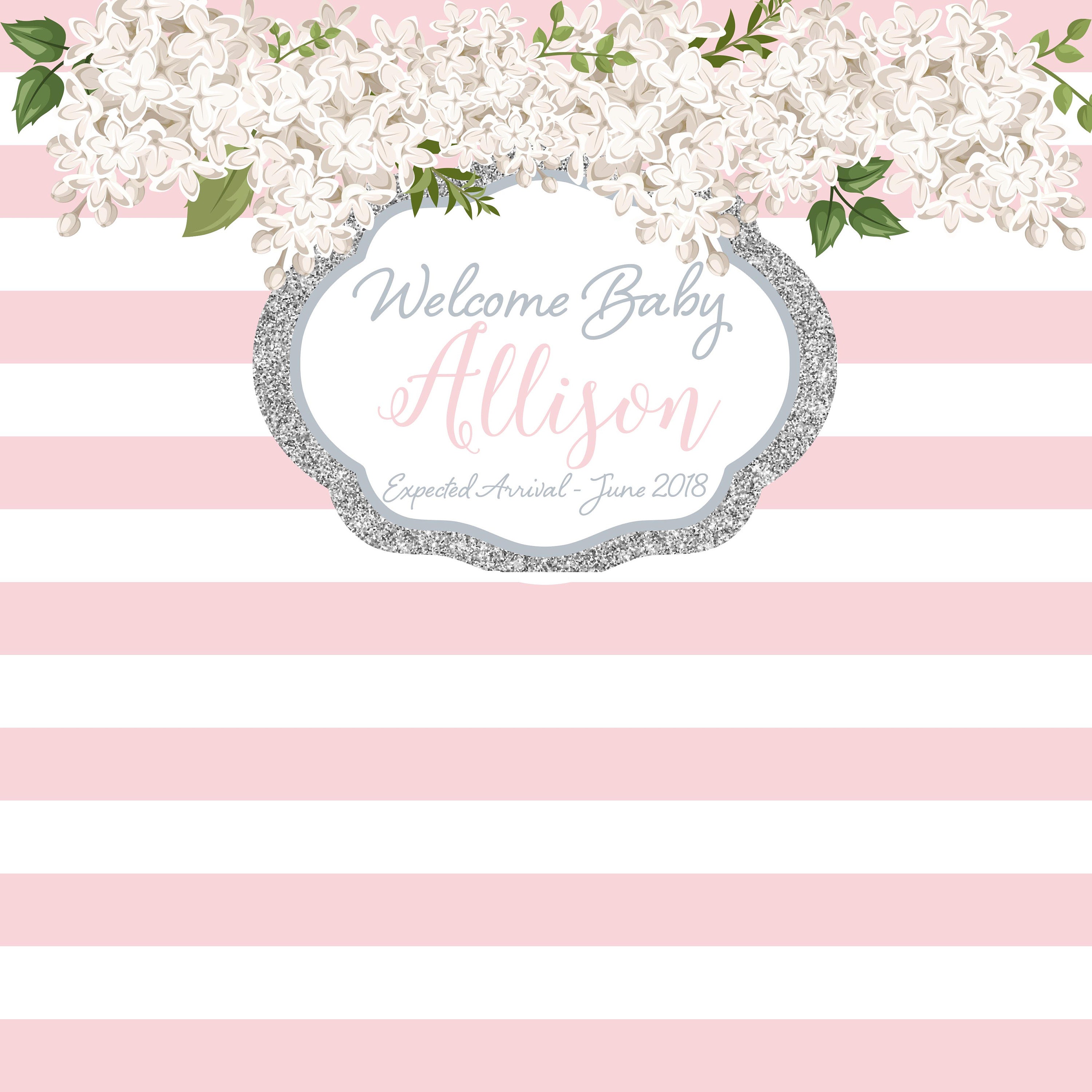 Welcome Baby Backdrop Photo Booth Backdrop Pink and White | Etsy