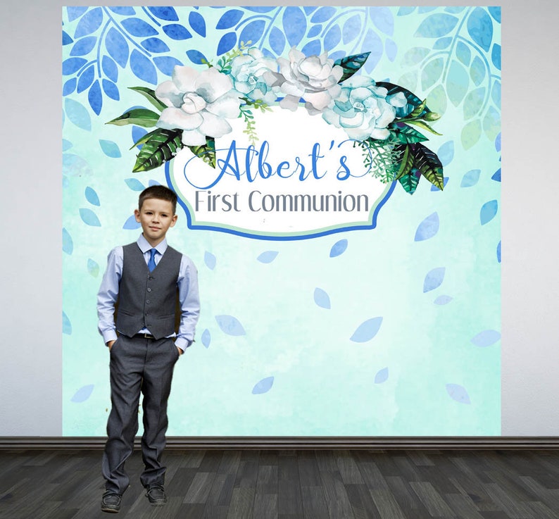 Holy Communion Photo Backdrop Photo Booth Backdrop First Communion ...