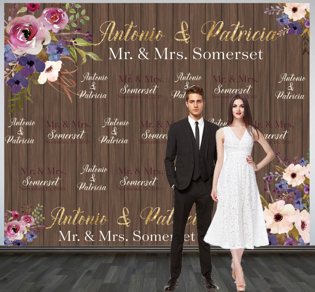 Wedding Photo Backdrop, Custom Wedding Backdrop, Personalized Step and ...