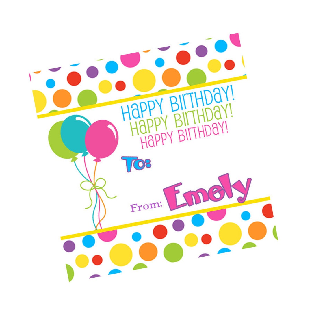 Happy Birthday Personalized Stickers, Birthday Personalized Labels ...