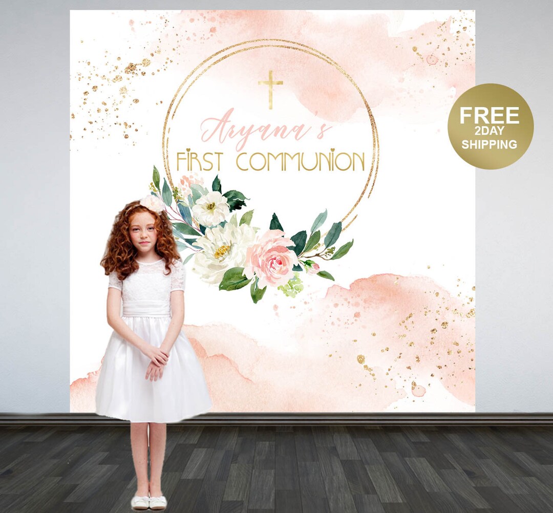 First Communion Photo Backdrop | Photo Booth Backdrop | Holy Communion ...