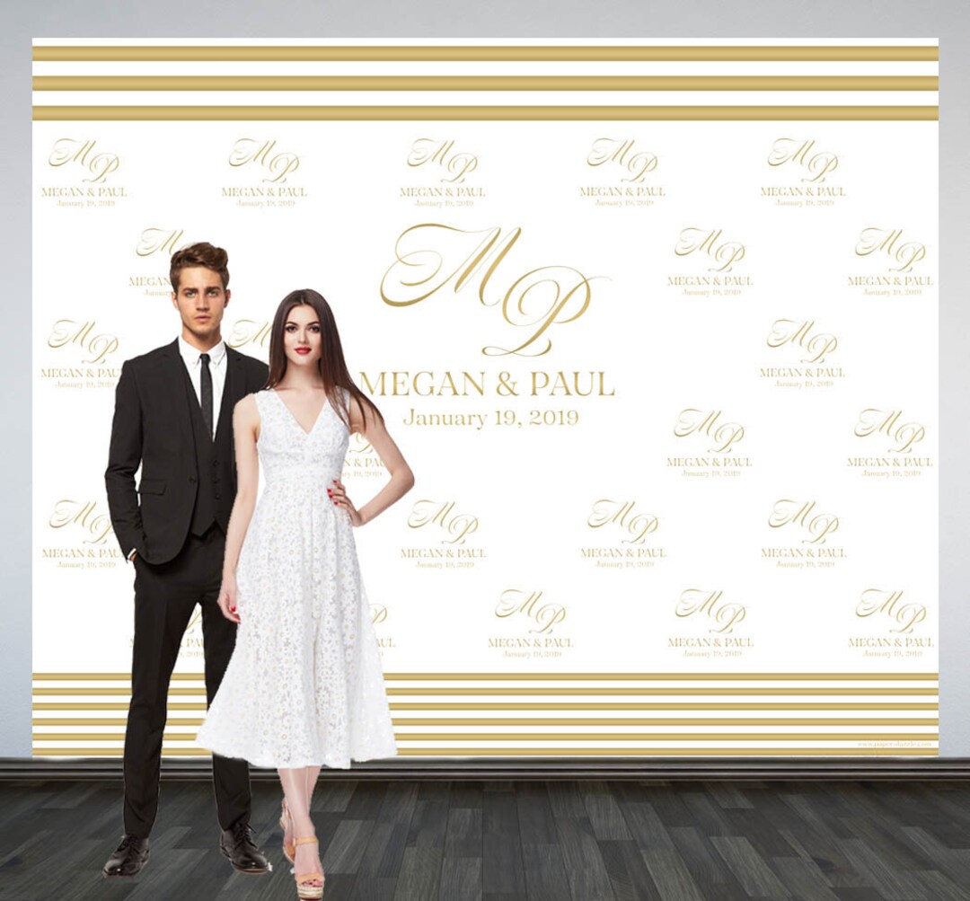 Wedding Photo Backdrop, Custom Wedding Backdrop, Personalized Step and ...