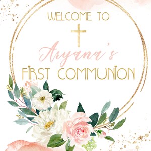 First Communion Welcome Sign, Welcome to the Party Sign, Baptism ...