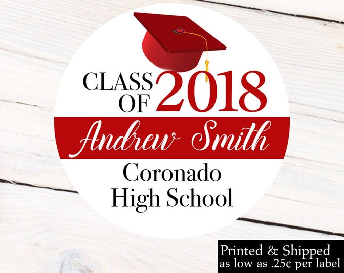 Graduation Personalized Sticker, Class of 2022 - Congrats Grad Labels ...