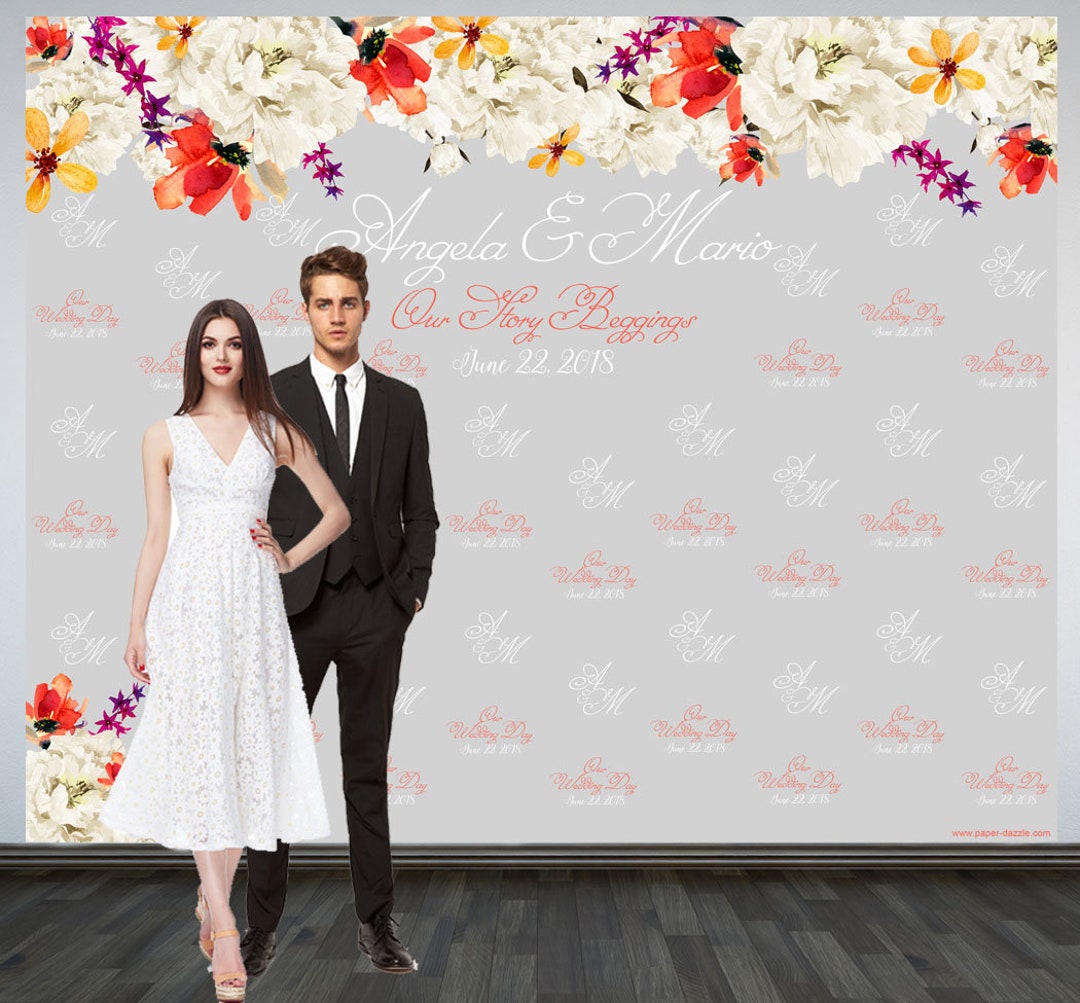 Wedding Photo Backdrop, Custom Wedding Backdrop, Personalized Step and ...