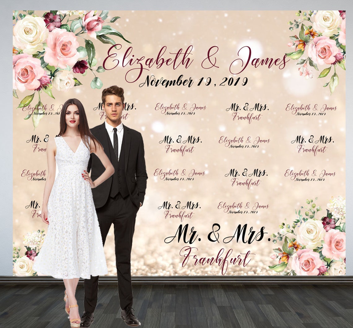Wedding Photo Backdrop Custom Wedding Backdrop Personalized | Etsy