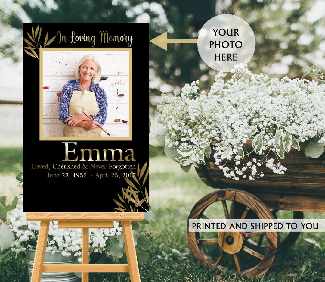 Memorial Photo Sign, Funeral Photo Sign, Celebration of Life Welcome ...