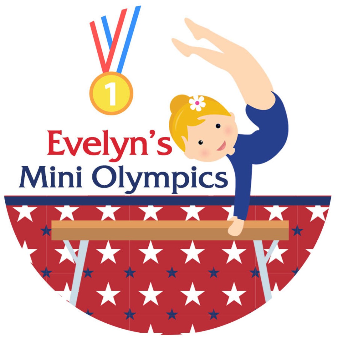 Mini Olympics Personalized Stickers, Gymnastics Birthday Personalized ...